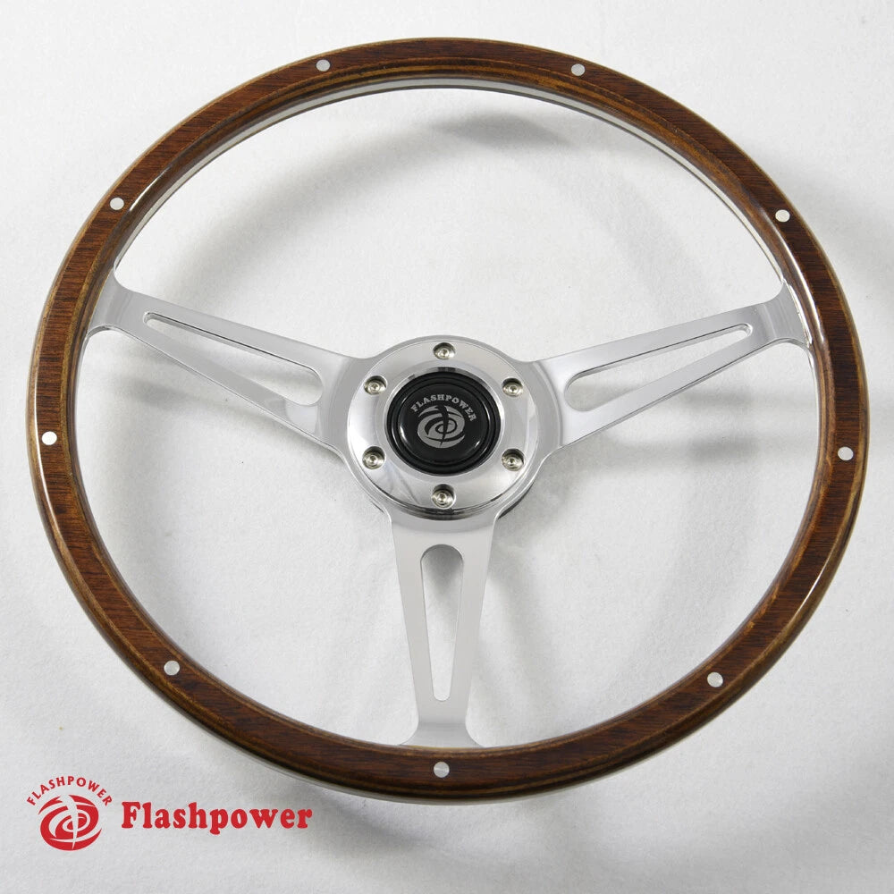 13'' Classic Riveted Wooden Steering Wheel Restoration Mustang Shelby ...