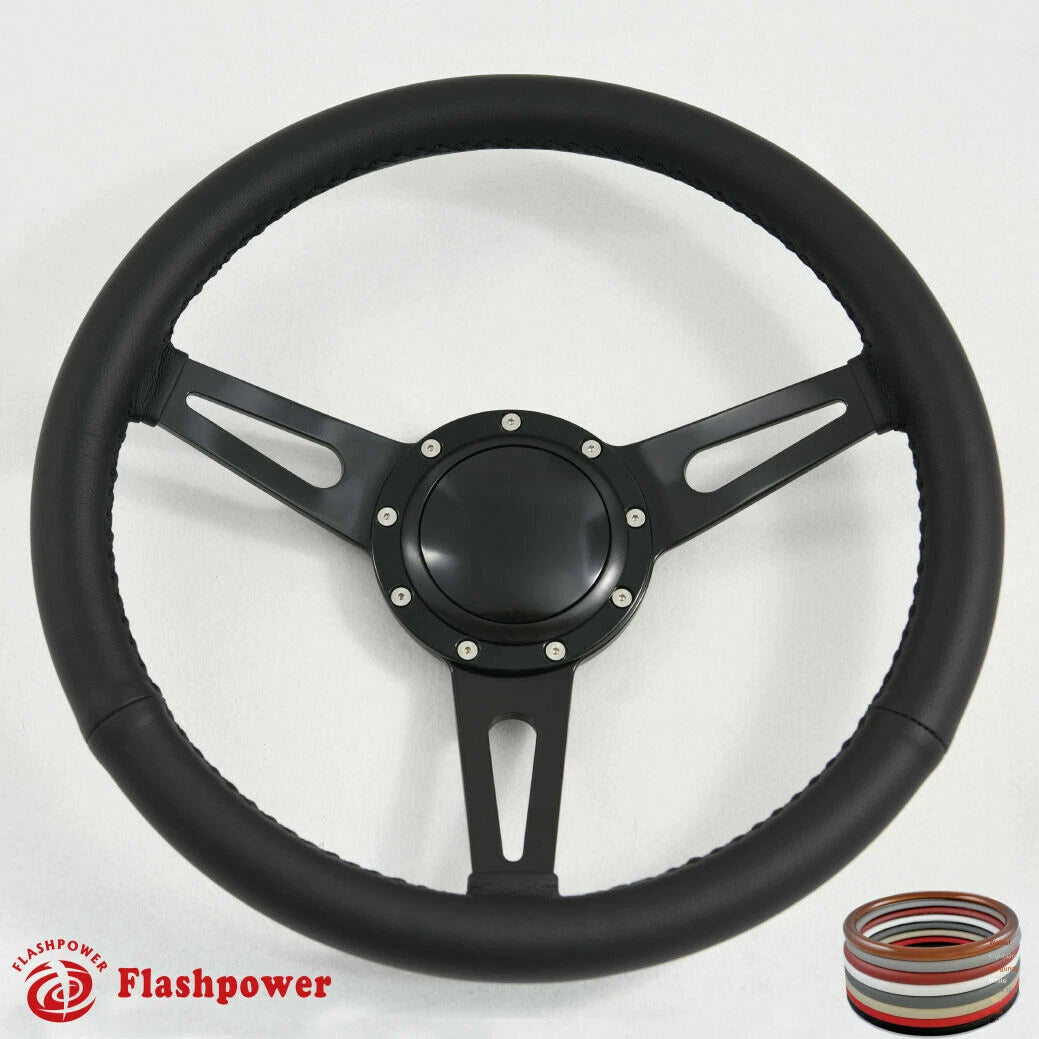 14'' Classic Wrapped Steering Wheel 9 bolt with Horn Button ...